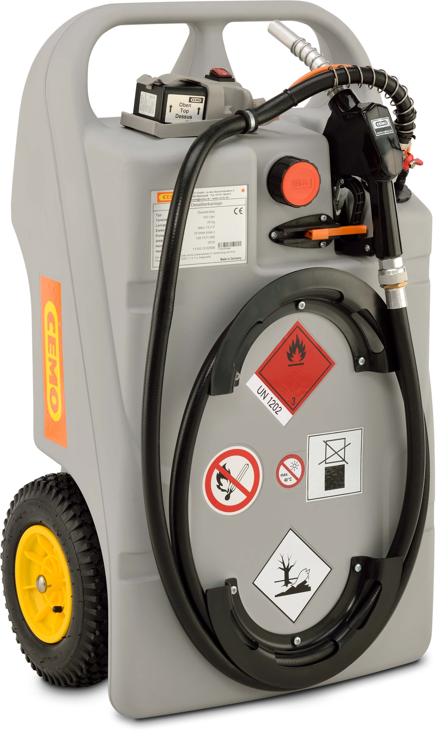 100 Litre Mobile Diesel Tank - CEMO Diesel Trolley - Ireland